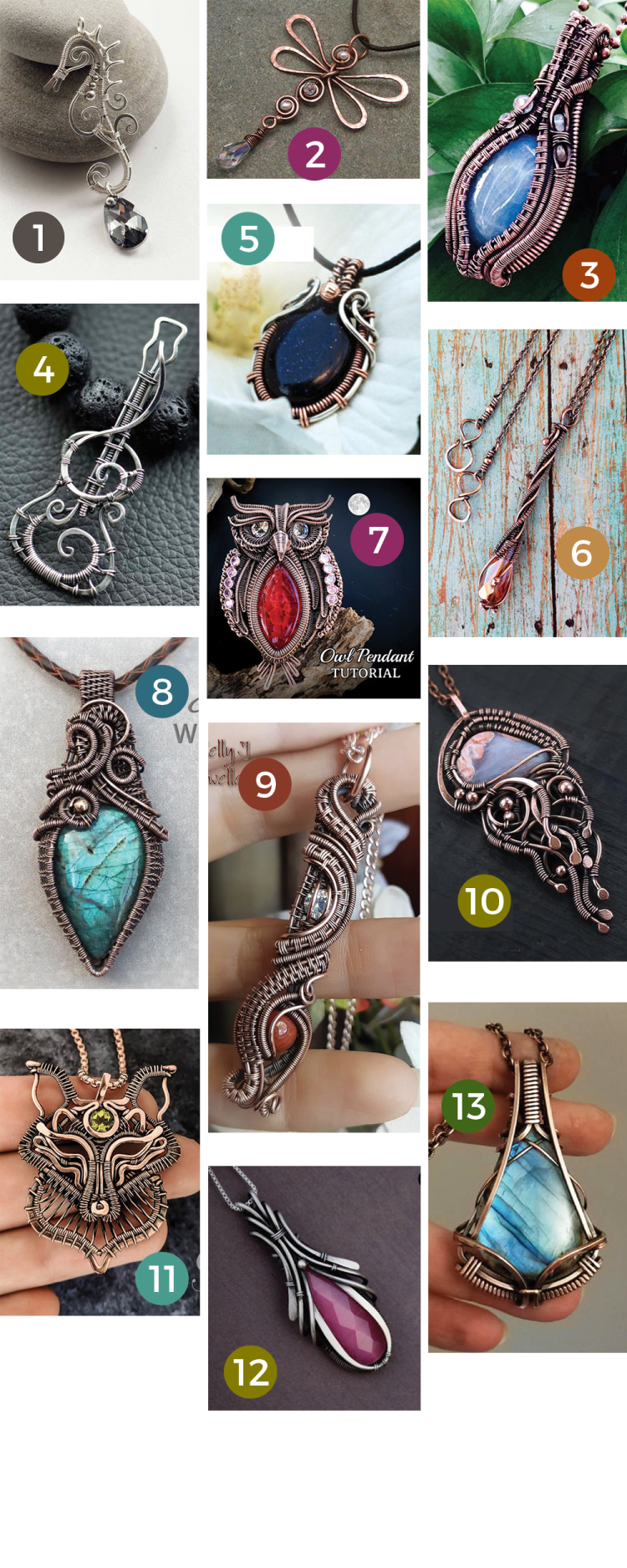 Wire-Wrapping Tutorials: 13 DIY Wire-Wrapped Pendants | Studio 73 Designs